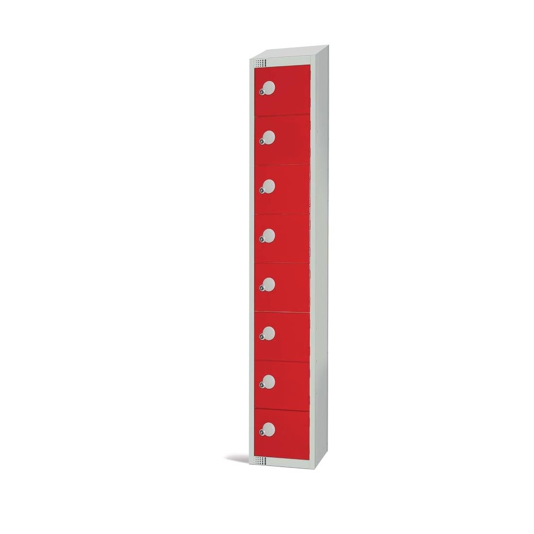 300mm Deep Locker 8 Door (Electronic Lock) Red with Sloping Top ...